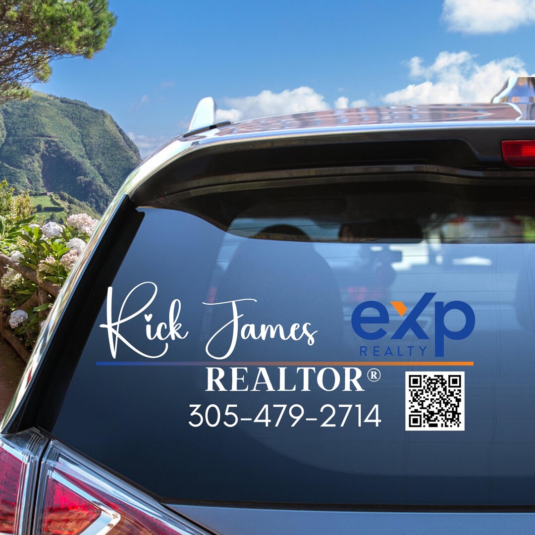 Custom Sticker| Realtor Decal QR Code | Real Estate Agent Decal | Vinyl ...
