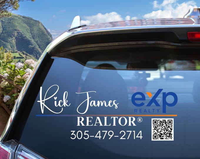 Custom Sticker| Realtor Decal QR Code | Real Estate Agent Decal | Vinyl ...