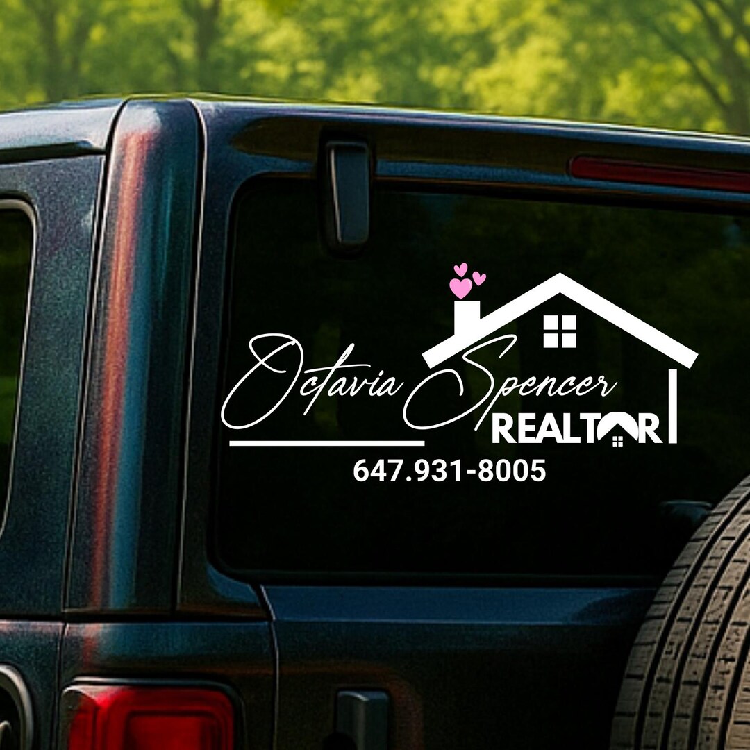Personalized Realtor Decal, Custom Real Estate Agent Car Window Sticker ...
