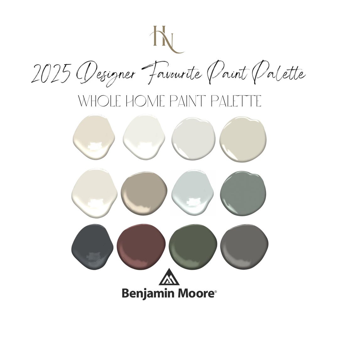 2025 BENJAMIN MOORE Designer Favourites Paint Palette- Timeless Colors ...