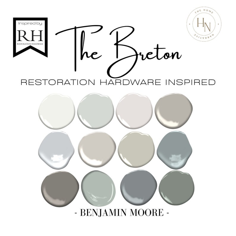 The Breton- RESTORATION HARDWARE Inspired- Benjamin Moore Palette - Etsy