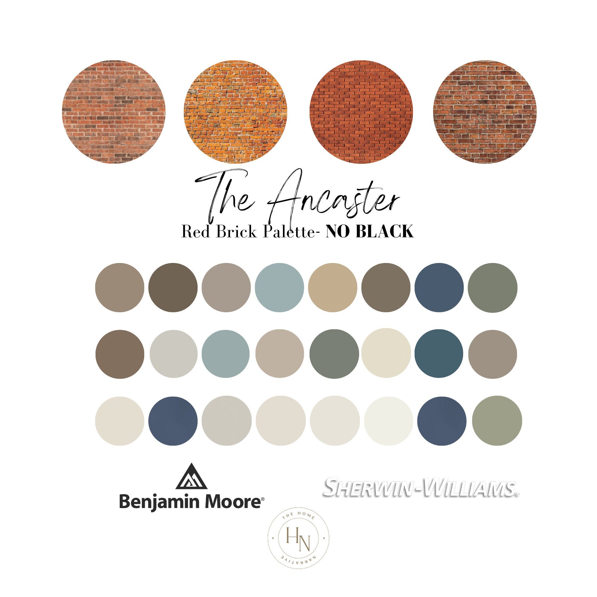 The Ancaster- Exterior Red Brick Palette With NO BLACK Paint Selections ...