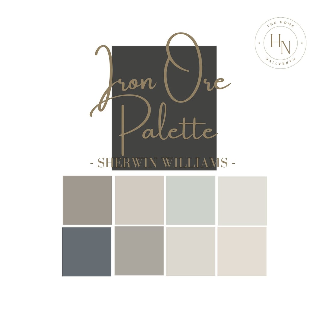Iron Ore Paint Palette- Sherwin Williams, Best Soft Black, Whole Home ...