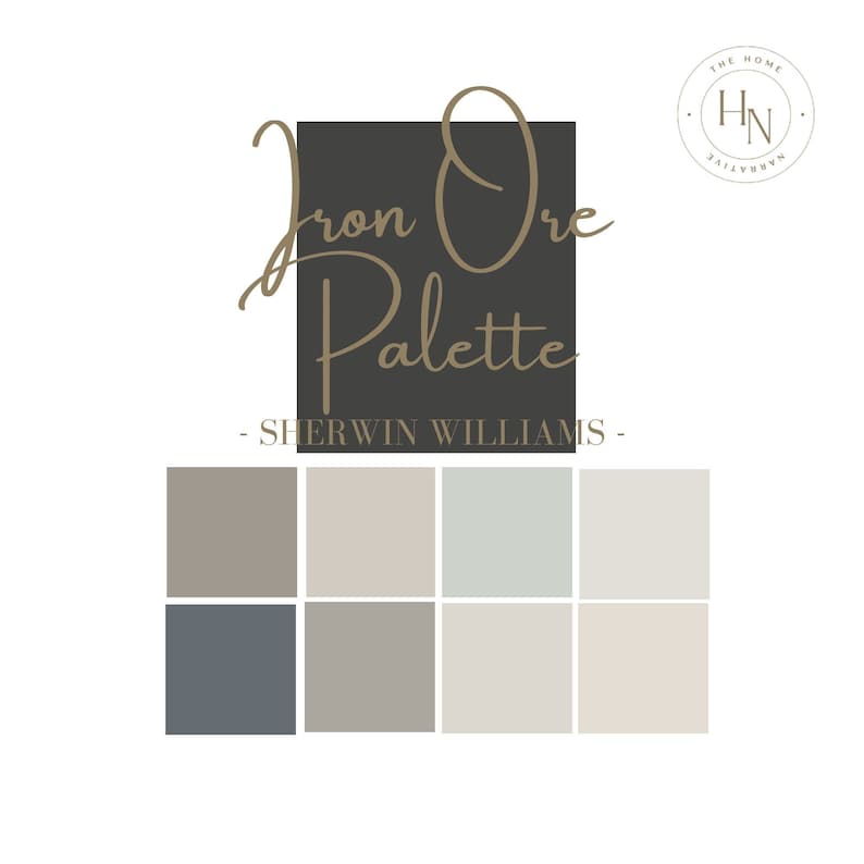 Iron Ore Paint Palette- Sherwin Williams, Best Soft Black, Whole Home ...
