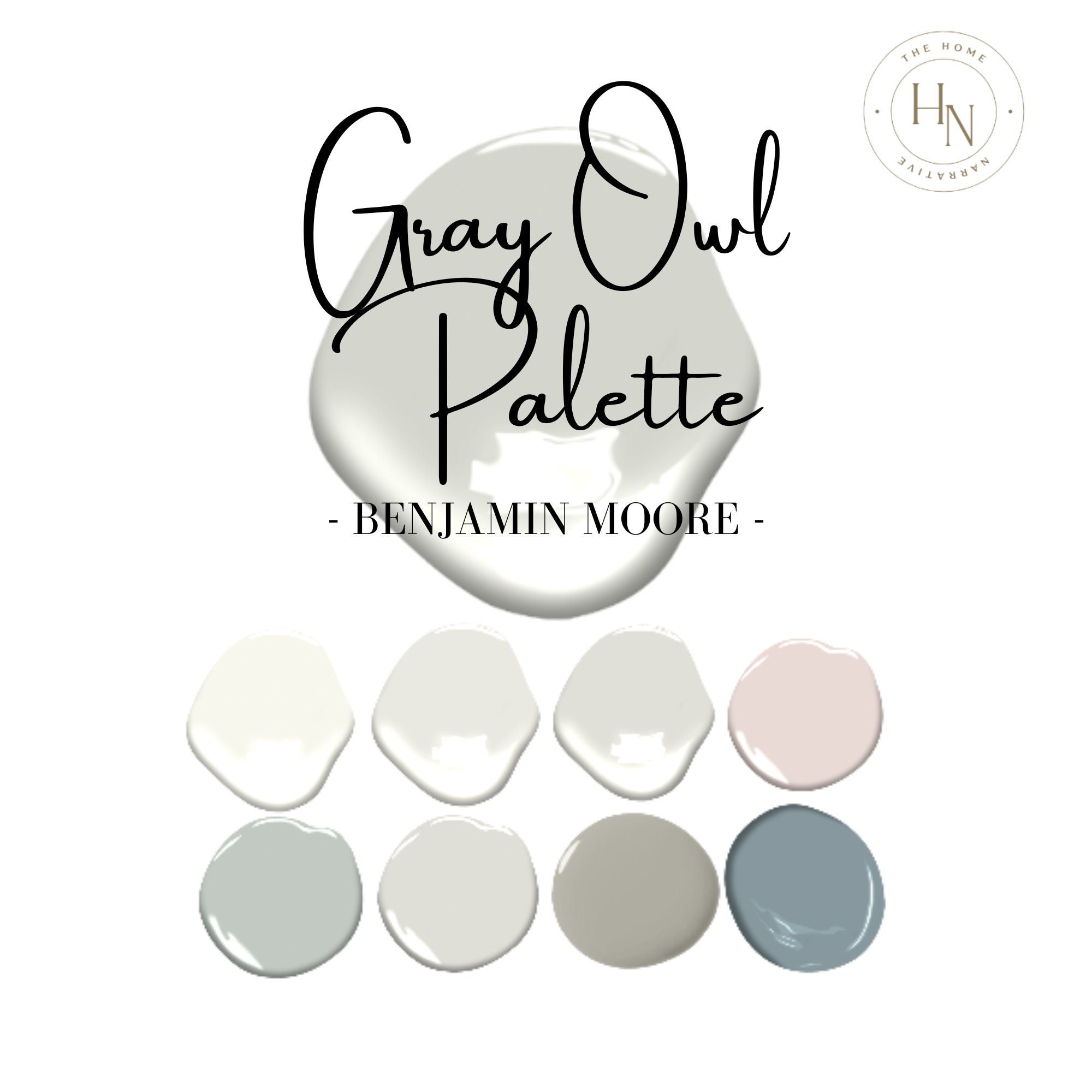 Gray Owl Paint Palette- Benjamin Moore - Etsy