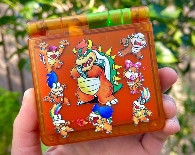 BOWSER KOOPA Custom Gameboy Advance SP Mod W/ Backlit Screen Mod ...