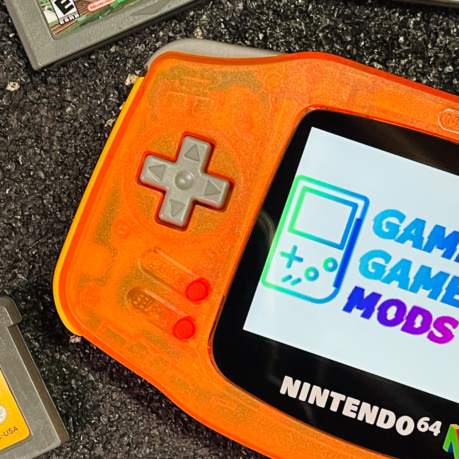 N64 Funtastic Fire Orange Custom Gameboy Advance Mod With Backlit ...