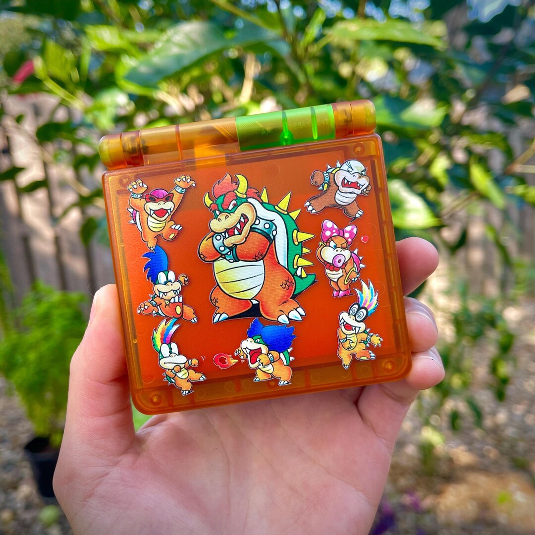 BOWSER KOOPA Custom Gameboy Advance SP Mod W/ Backlit Screen Mod ...