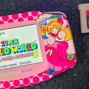 PRINCESS PEACH Pink Custom Gameboy Advance W/ Backlit IPS Screen ...
