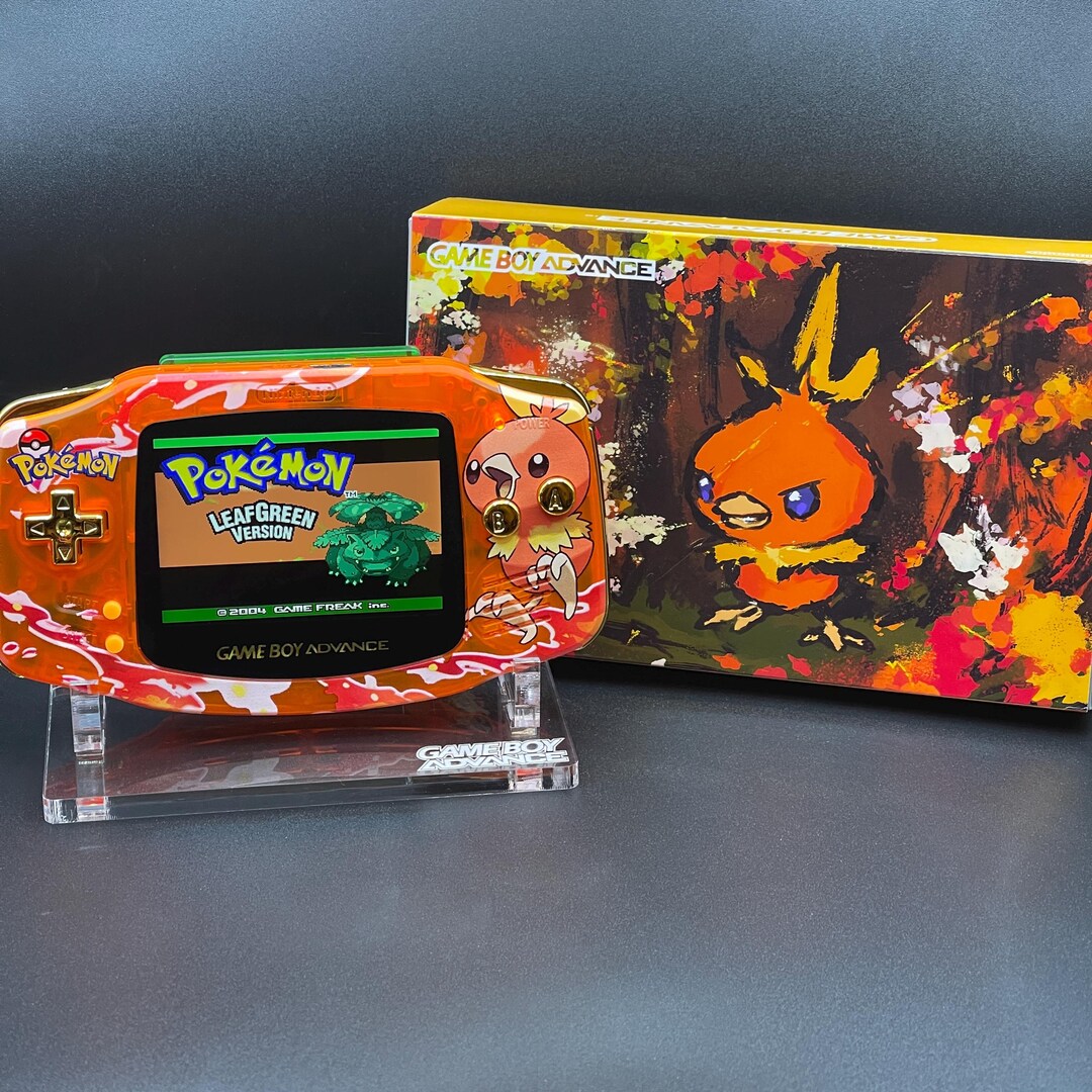 TORCHIC Themed Modded Gameboy Advance GBA Console W/ IPS Backlit Screen ...