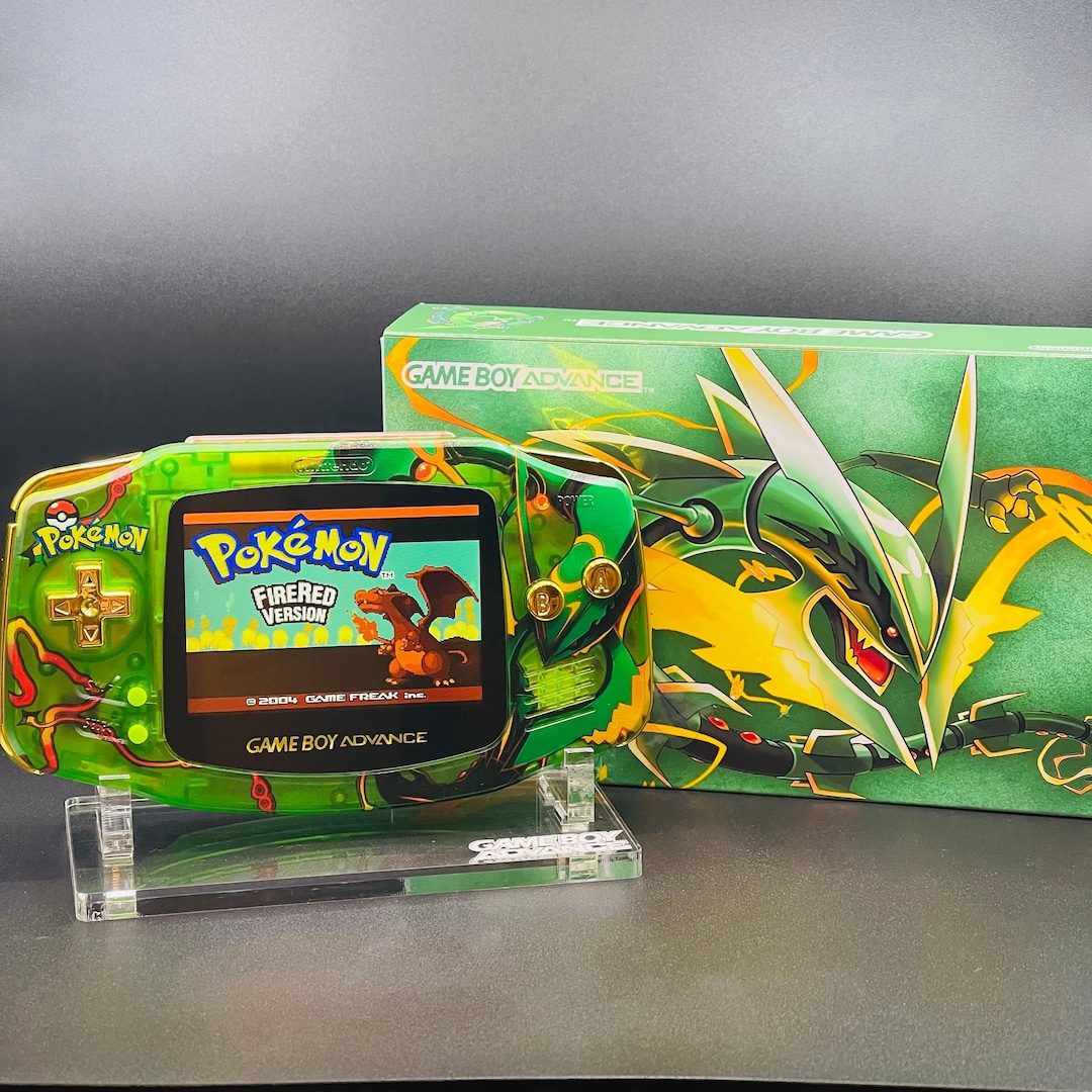 RAYQUAZA GREEN Custom Gameboy Mod W/ Backlit GBA Mod, Enhanced Audio ...