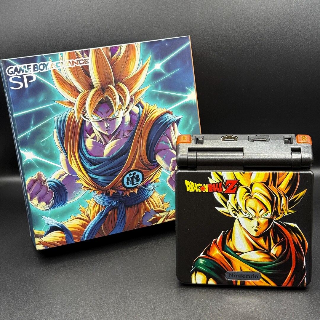 Goku Dragonball Z Themed Gameboy Advance SP: IPS Backlit Screen With ...