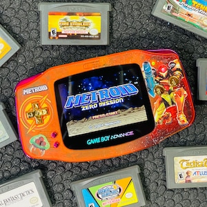 METROID Custom Gameboy Advance W/ IPS Backlit Screen, Enhanced Audio ...