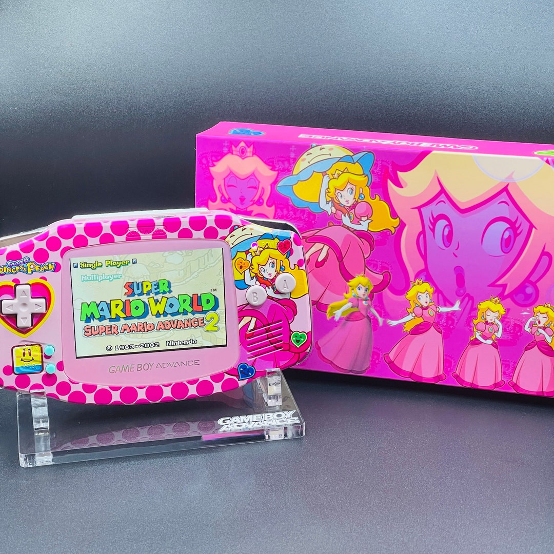 PRINCESS PEACH Pink Custom Gameboy Advance W/ Backlit IPS Screen ...