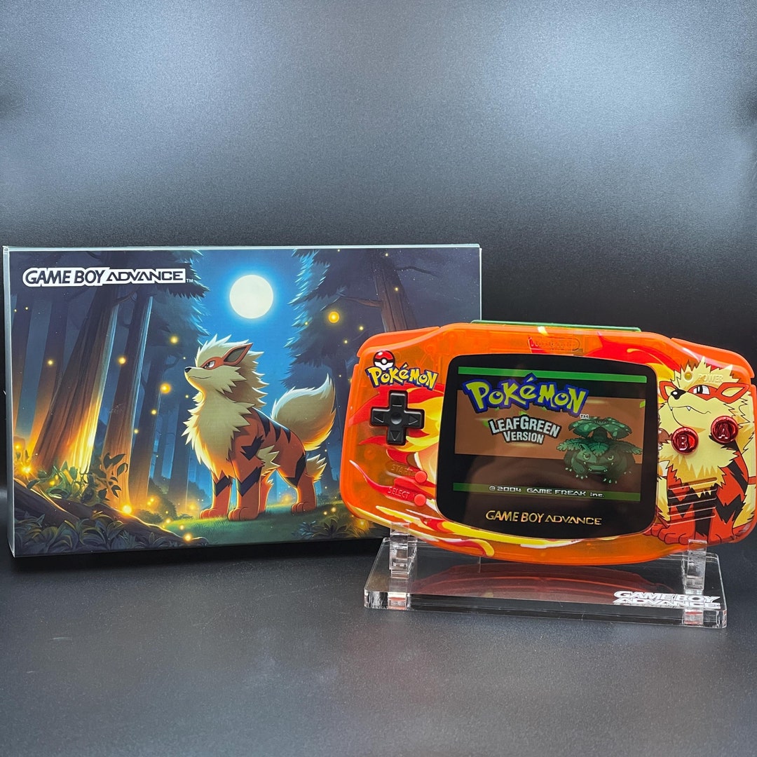 ARCANINE Themed Modded Gameboy Advance GBA Console W/ IPS Backlit ...