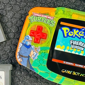 GREEN TURTLES Gameboy Advance Mod W/ Backlit GBA Mod, Enhanced Audio ...