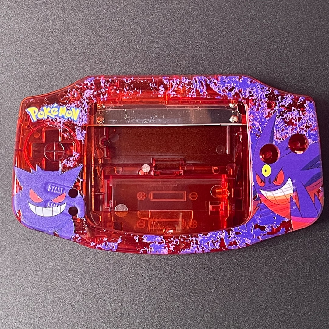 GENGAR Custom UV Printed Gameboy Advance IPS Ready Shell Build Your Own ...