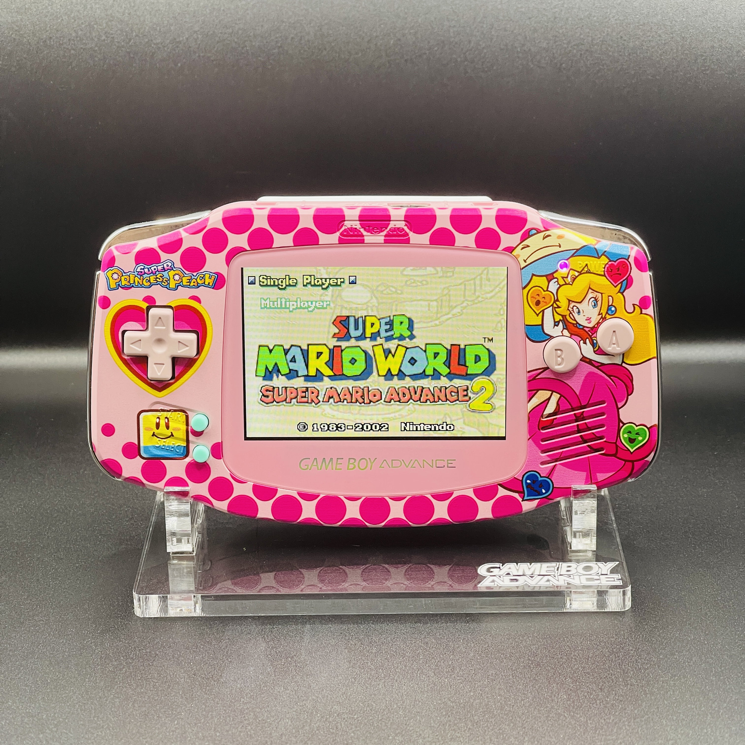 PRINCESS PEACH Pink Custom Gameboy Advance W/ Backlit IPS Screen ...