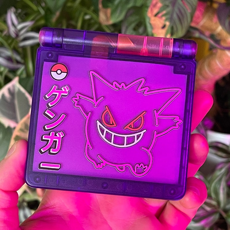 Custom Gengar Game Boy Advance SP – Backlit IPS, USB-C Charging - Etsy