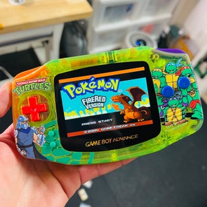 GREEN TURTLES Gameboy Advance Mod W/ Backlit GBA Mod, Enhanced Audio ...