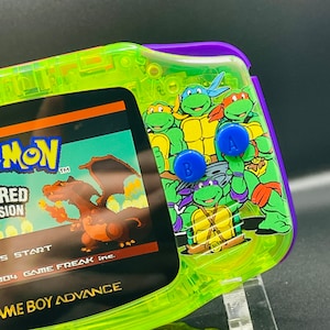 GREEN TURTLES Gameboy Advance Mod W/ Backlit GBA Mod, Enhanced Audio ...