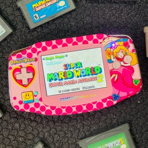 PRINCESS PEACH Pink Custom Gameboy Advance W/ Backlit IPS Screen ...