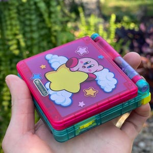 KIRBY Custom Gameboy Advance SP W/ Backlit IPS V5 Screen, Enhanced ...