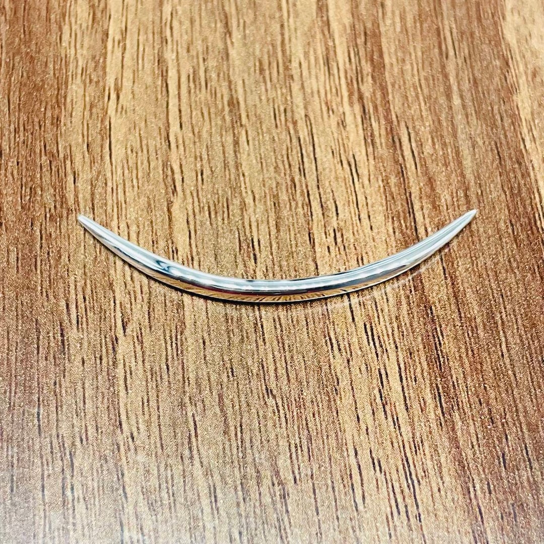 Silver Tribal Carved Tusk, 925 Sterling Silver Tusk, (septum,belly,ear ...