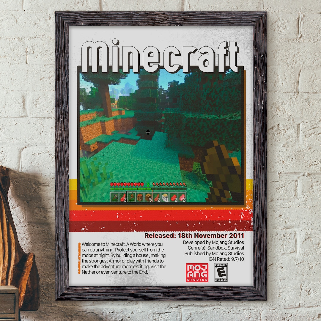Minecraft Retro Style Video Game Poster Art Print - Etsy