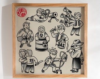 Fallout Tattoo Flash Print - Etsy
