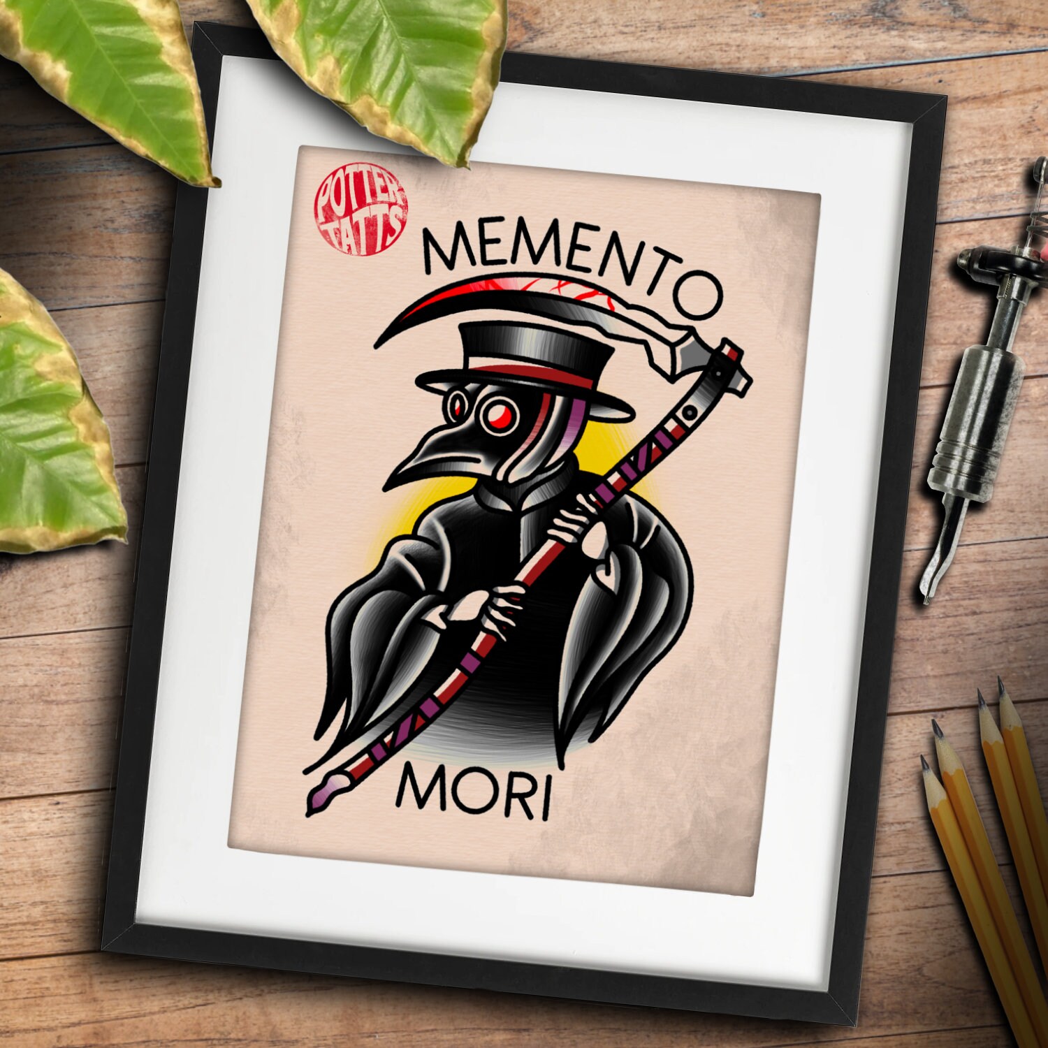 Memento Mori Plague Doctor Traditional Tattoo Flash Art - Etsy