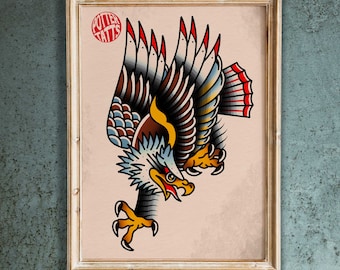 Traditional Tattoo Flash Eagle Old School - Etsy