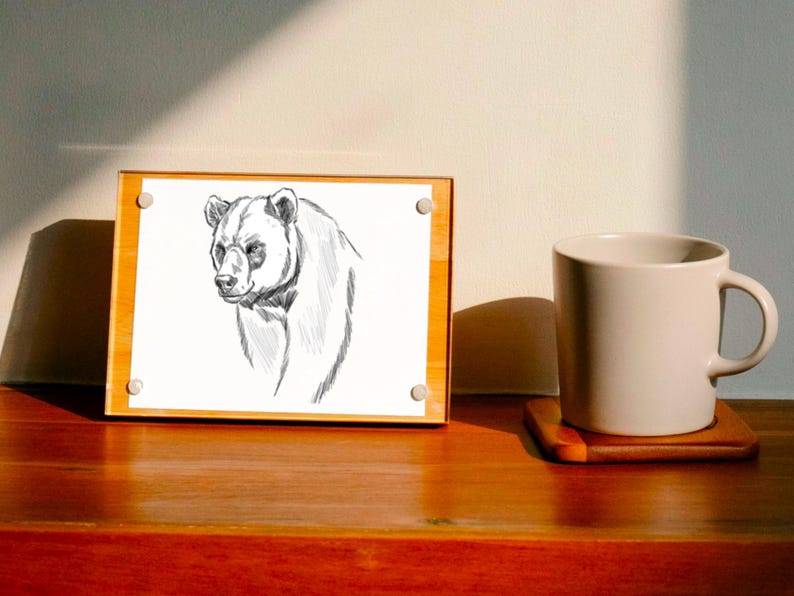 Bear Sketches: Digital Art Print Bundle | Wildlife Bear Art | Instant ...