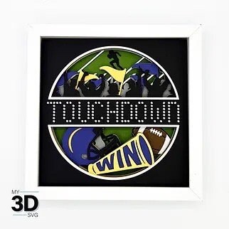 Football 3D Framed Shadow Box, Handmade Gift, Multiple Colors, Custom ...