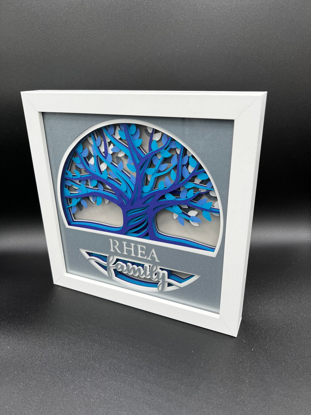 Family Tree Framed 3D Shadow Box, Handmade Holiday Gift, Multiple ...
