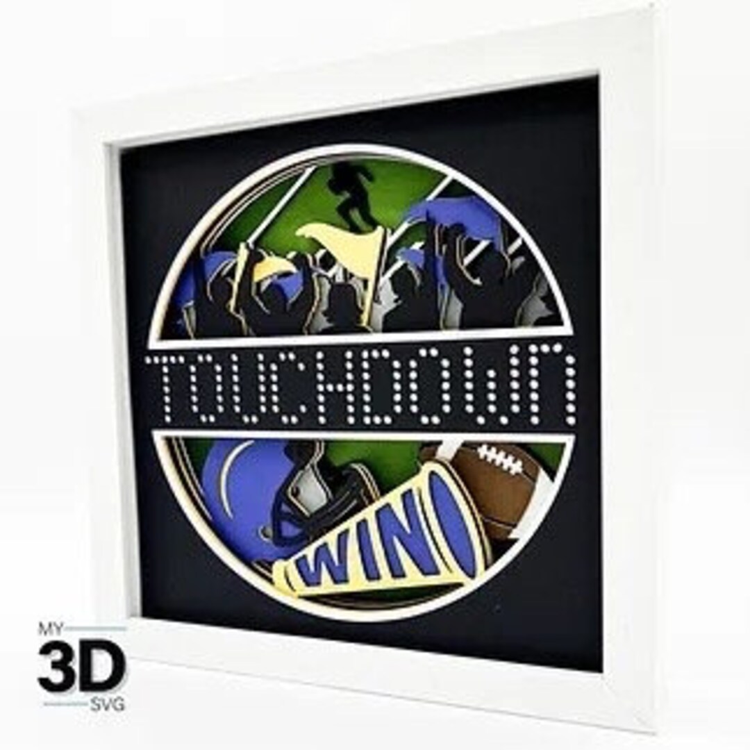 Football 3D Framed Shadow Box, Handmade Gift, Multiple Colors, Custom ...