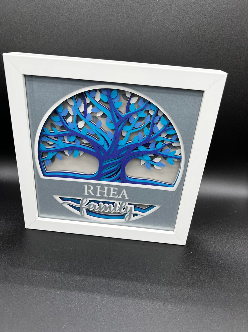 Family Tree Framed 3D Shadow Box, Handmade Holiday Gift, Multiple ...
