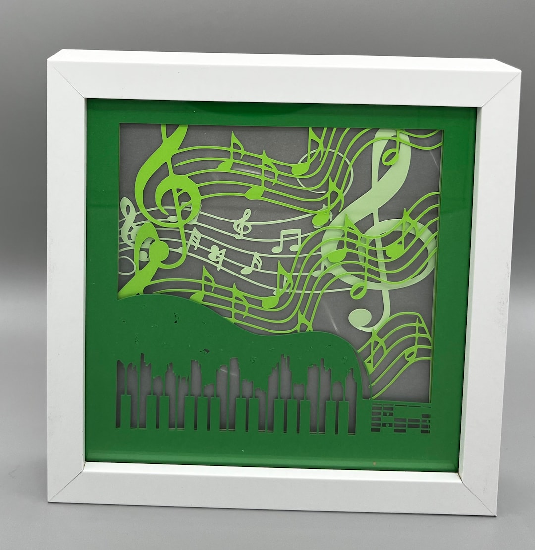 Music 3D Framed Shadow Box, Handmade Holiday Gift, Multiple Colors - Etsy