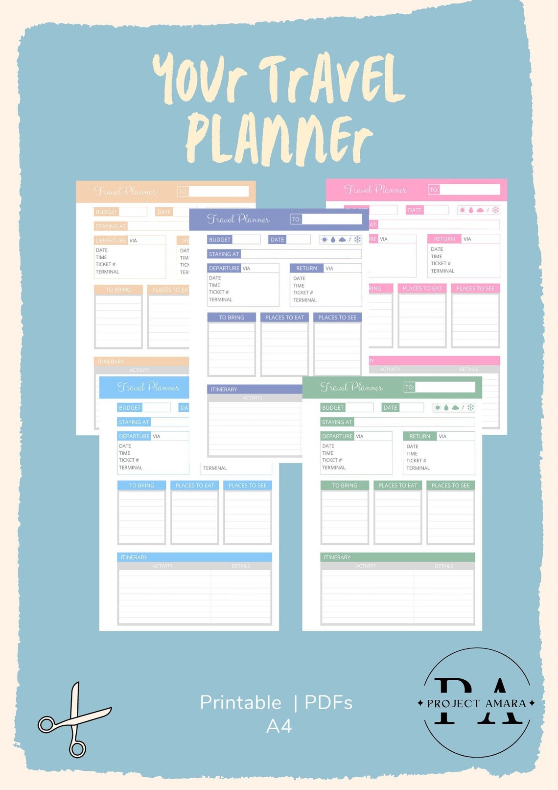 Printable Travel Planner - Printable Trip Planner - Your Travel Planner ...