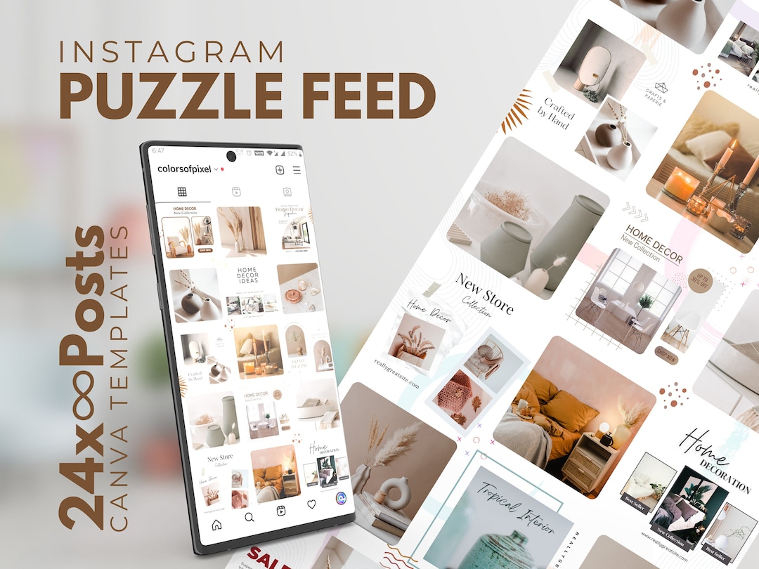 Best Instagram Puzzle Canva Template for Etsy Seller Shop Owners, IG ...