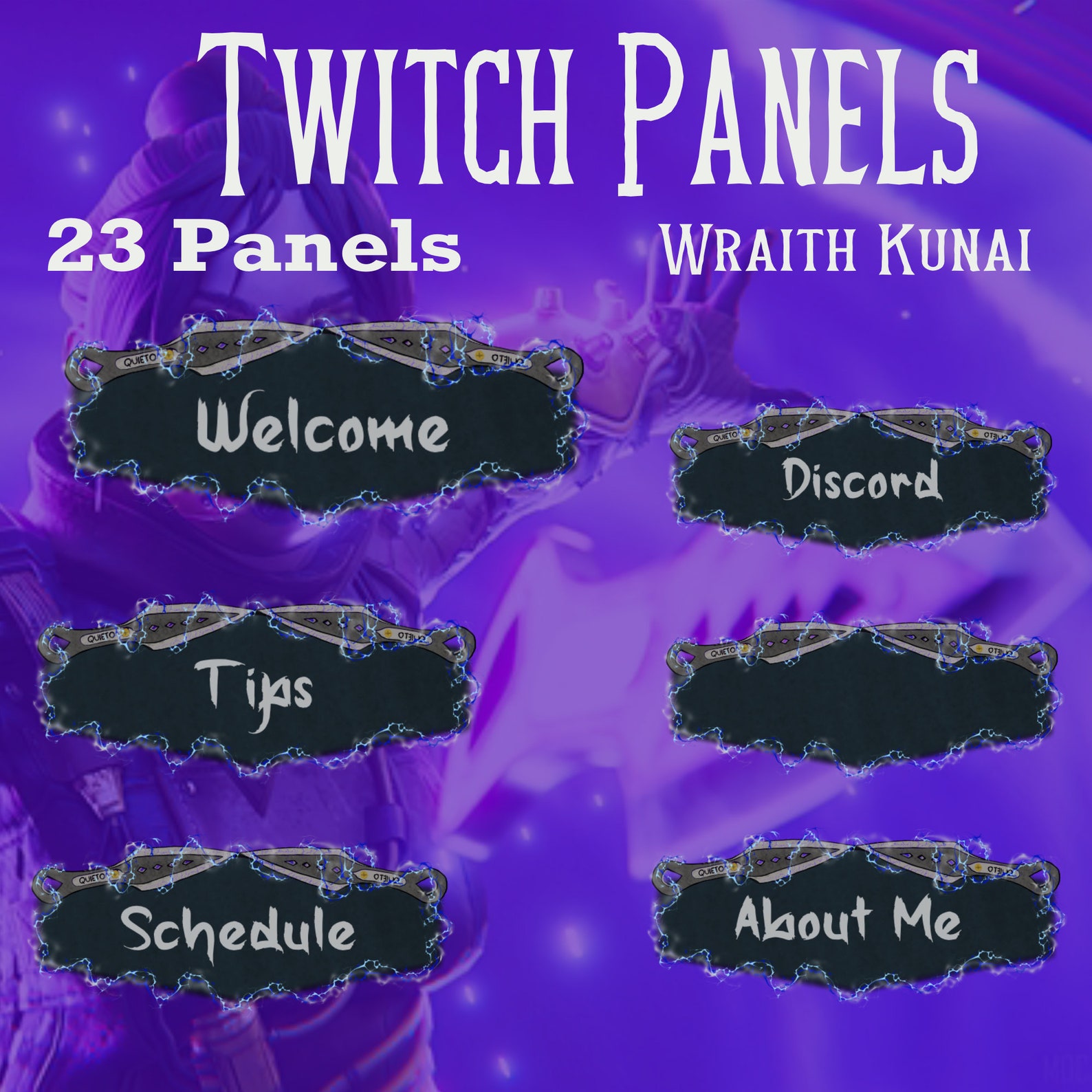 BUNDLE : Apex Legends Wraith Kunai Overlays and Panels - Etsy