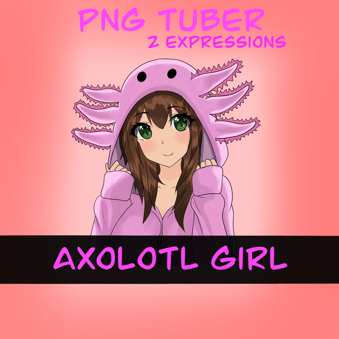 Axolotl Girl / PNG Tuber / Green Eyes / Brown Hair / Twitch / Youtube ...