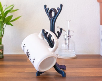 Rustic Mug Stand/coffee Mug Tree 4 Hook Farmhouse Coffee Bar - Etsy