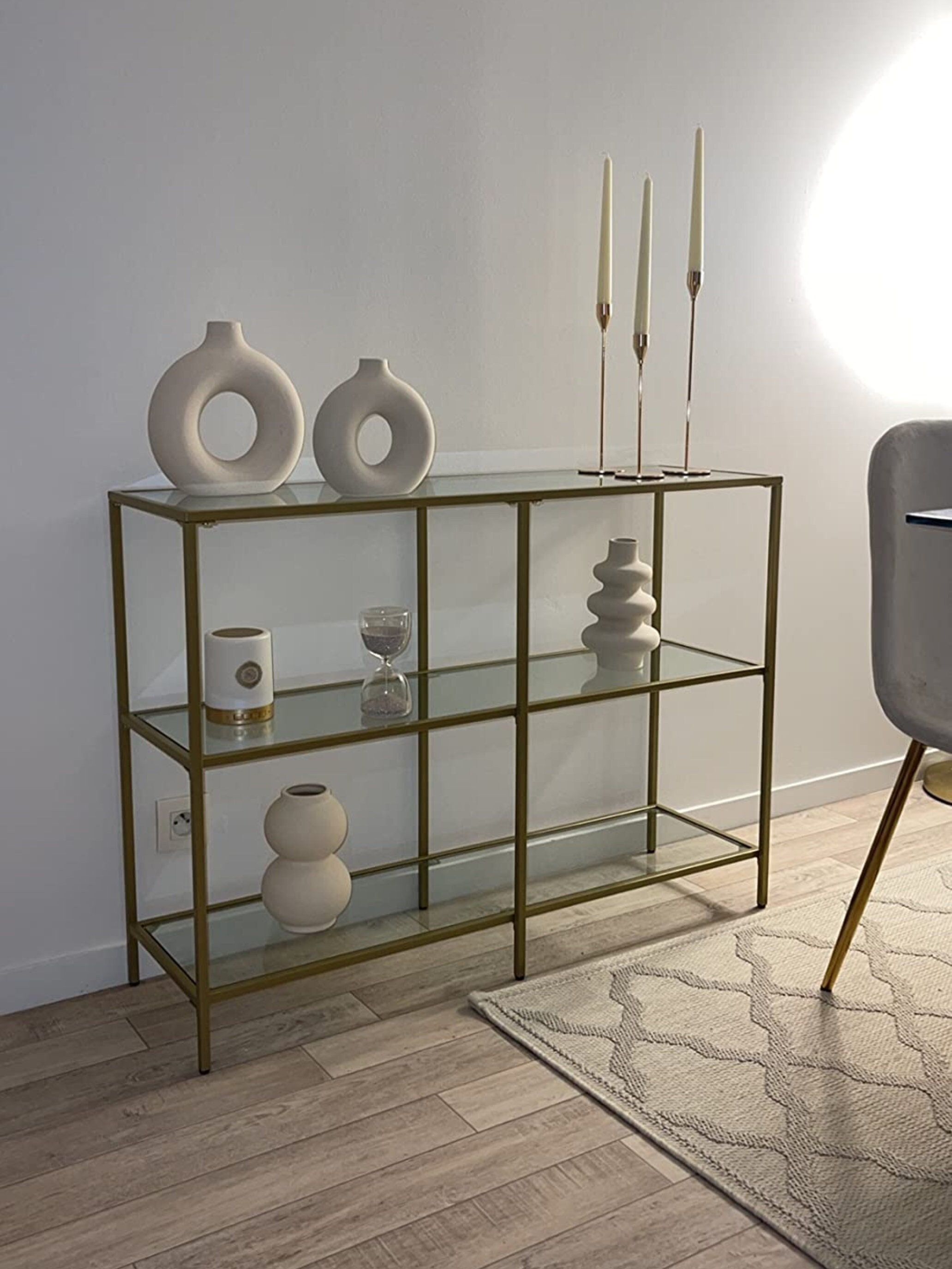 3 Tier Modern Slim Console Table With Storage Shelf and Narrow - Etsy