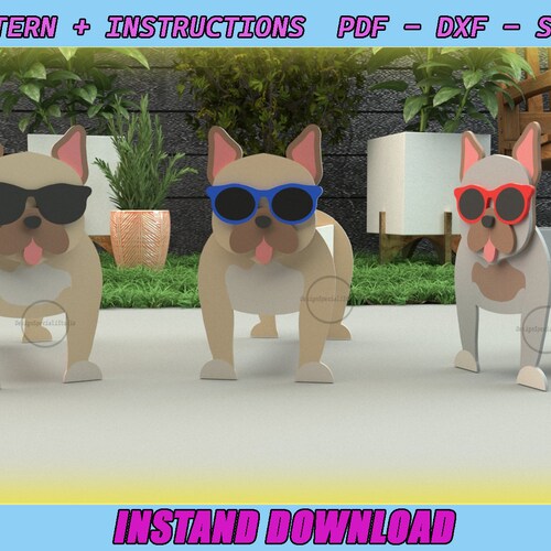 Dog Planters Box Unique Pug Planter and Pot Wooden Planters Laser ...