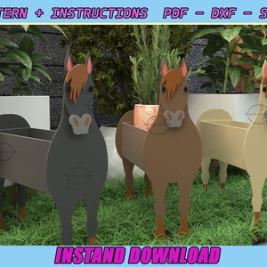Horse Planter Box Build Plan - PDF - Animal Planter Box Pattern ...