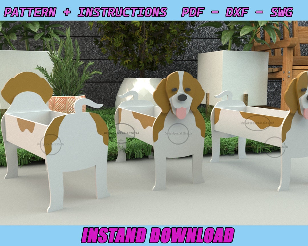 Pattern - Beagle Planter Box- Wood Pet - Pet Planter - Beagle ...