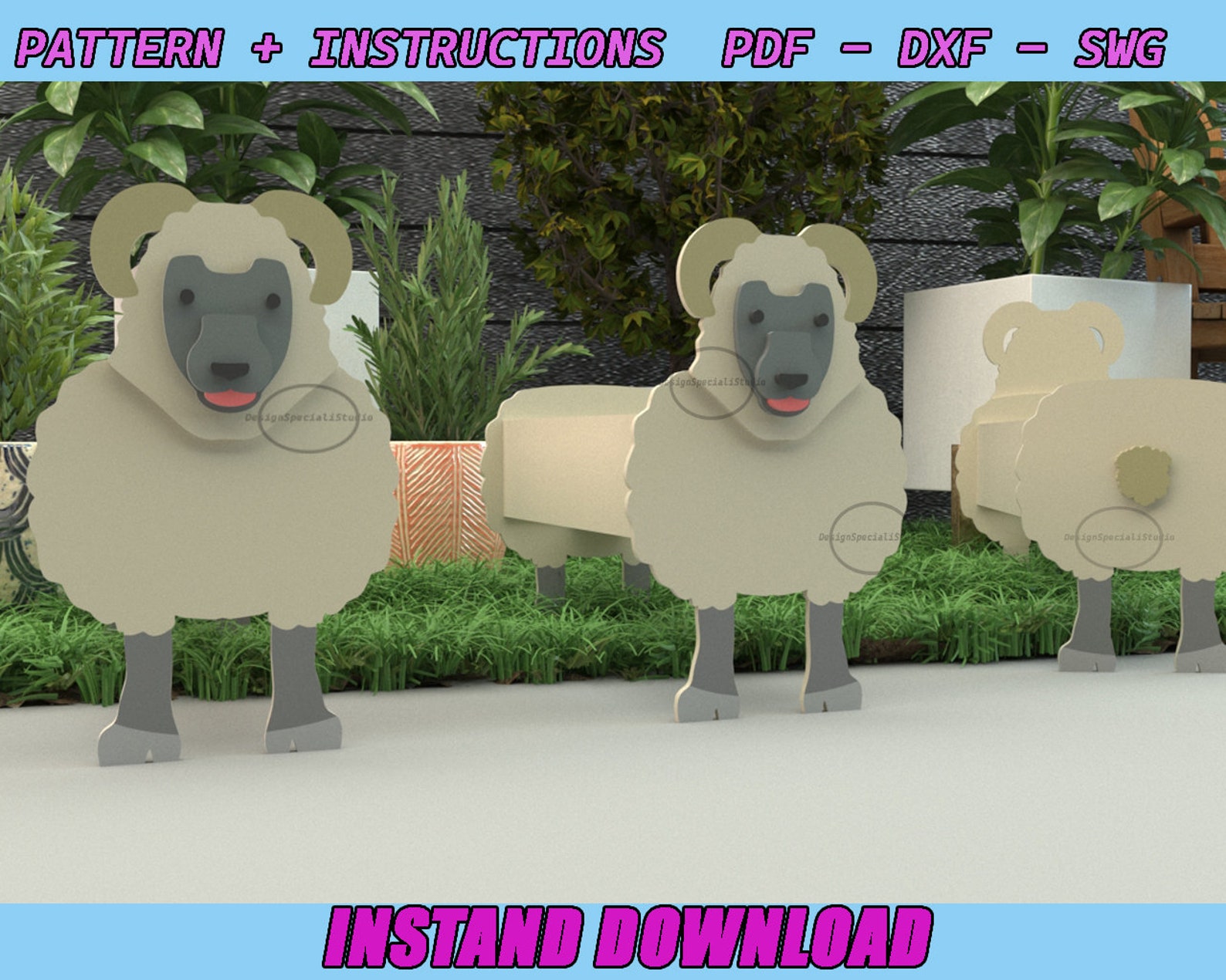 Sheep Planter Box - Build Pattern -laser Cutting - Glowforge - Indoor ...