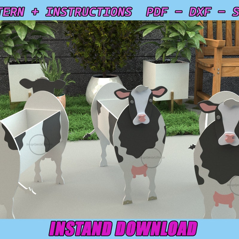 Cow Planter Box - Etsy