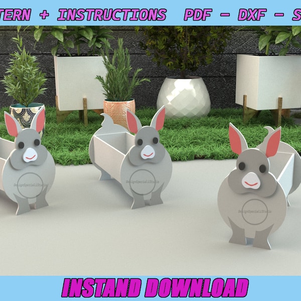 Rabbit Planter - Etsy